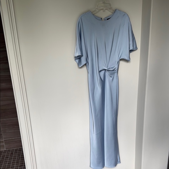 Zara | Dresses | Elegant Zara Light Blue Midi Dress | Poshmark